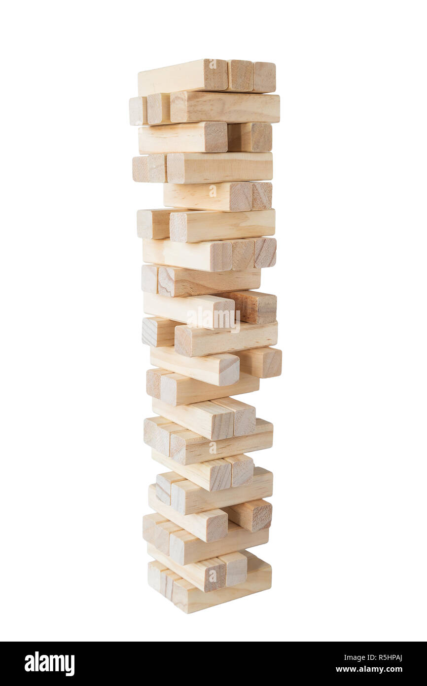 Wooden blocks tower hi-res stock photography and images - Alamy