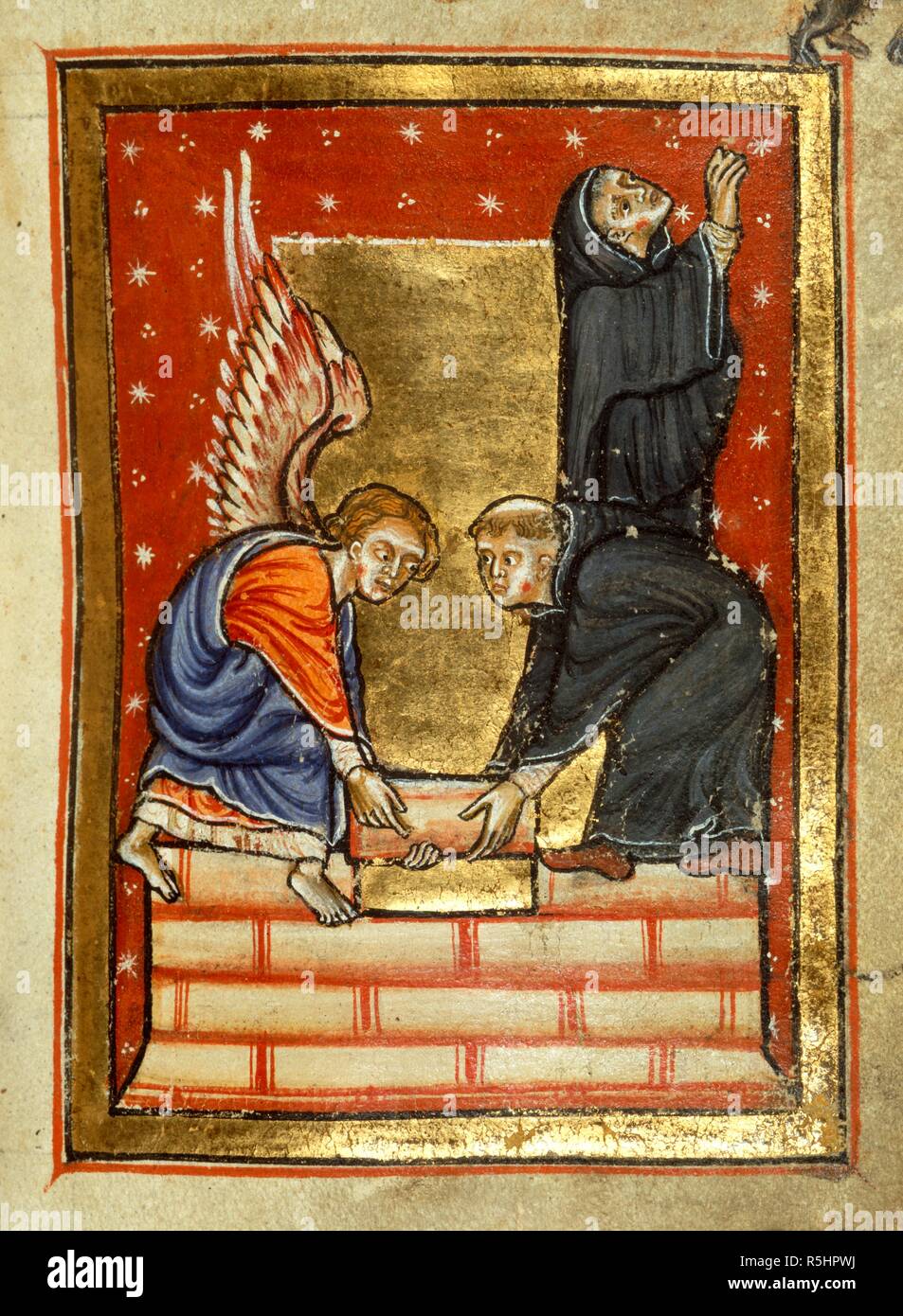 Cuthbert builds his hermitage. Life of St. Cuthbert. Durham; last ...