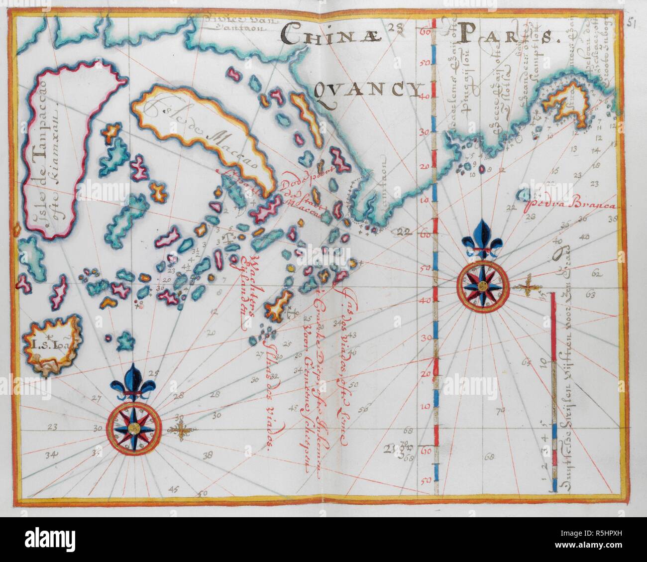 Map showing part of the coast of China, and islands. DUTCH PORTOLANO ...