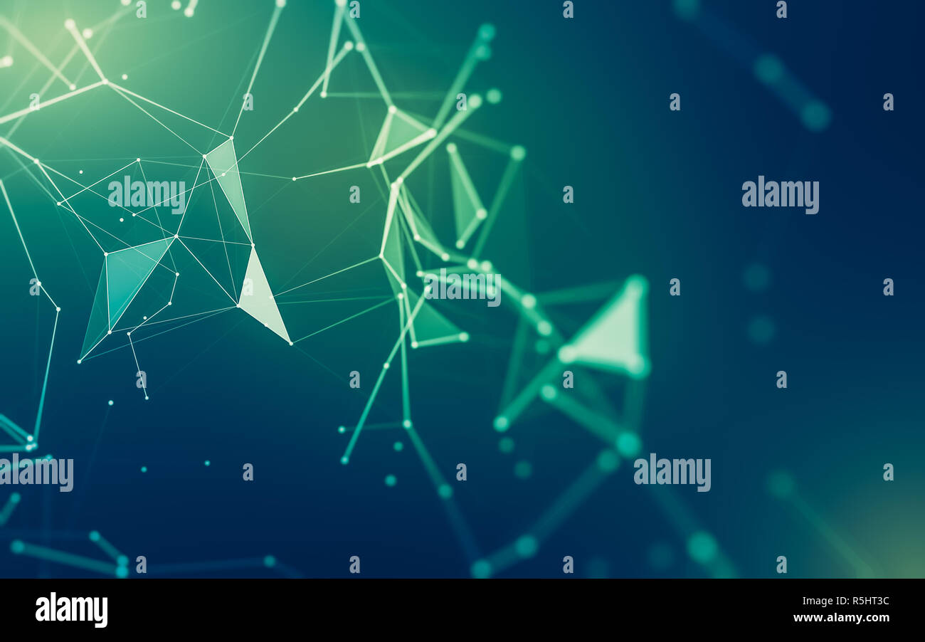 Abstract polygonal space low poly dark background, 3d rendering Stock ...