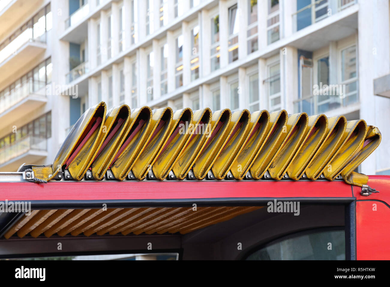 Open Top Roof Bus Stock Photo - Alamy