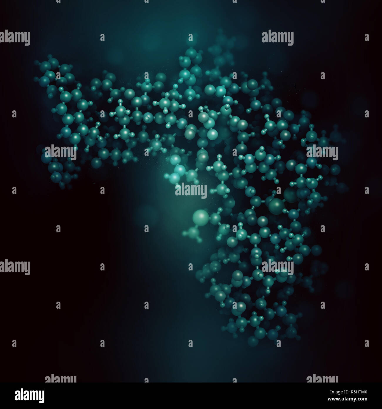 Epidermal growth factor (EGF) signaling protein molecule. 3D rendering ...