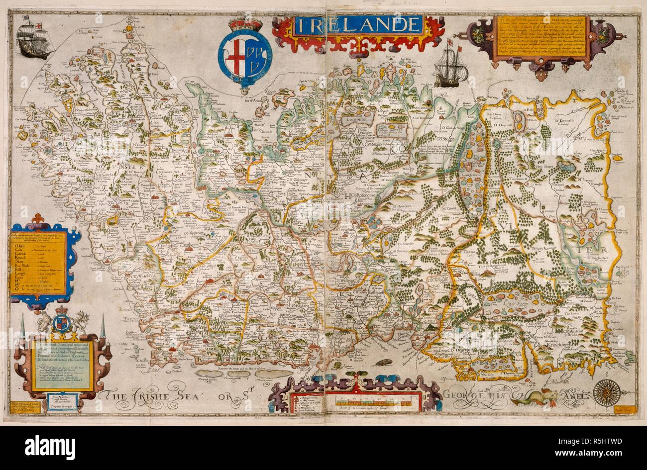 A map of Ireland dated 1599. [Irelande ... [Signed:] Baptista Boazio ...