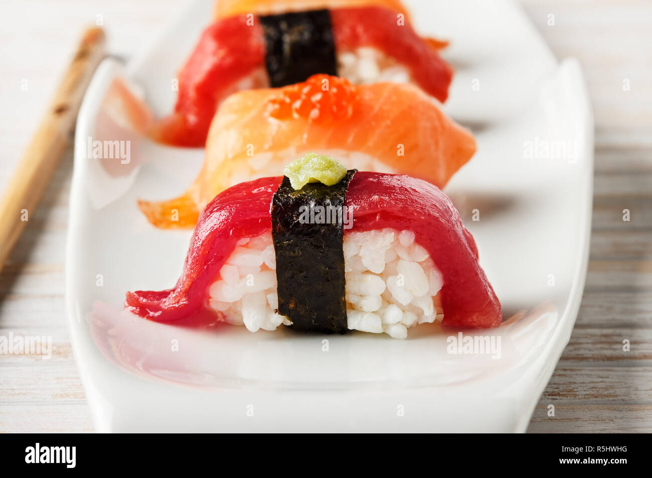 Set of Nigiris Stock Photo - Alamy