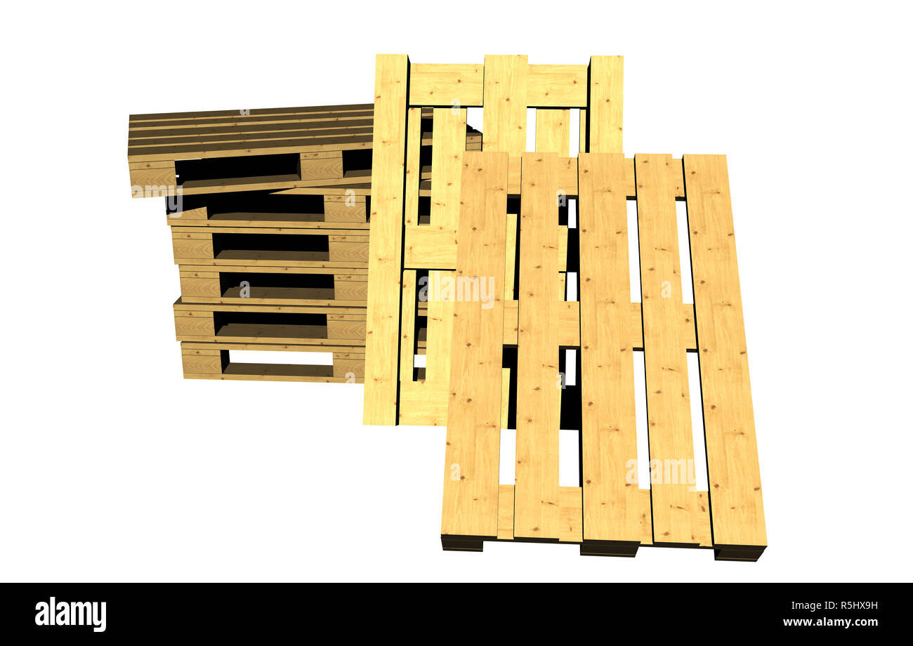 wooden pallets stack isolated Stock Photo - Alamy
