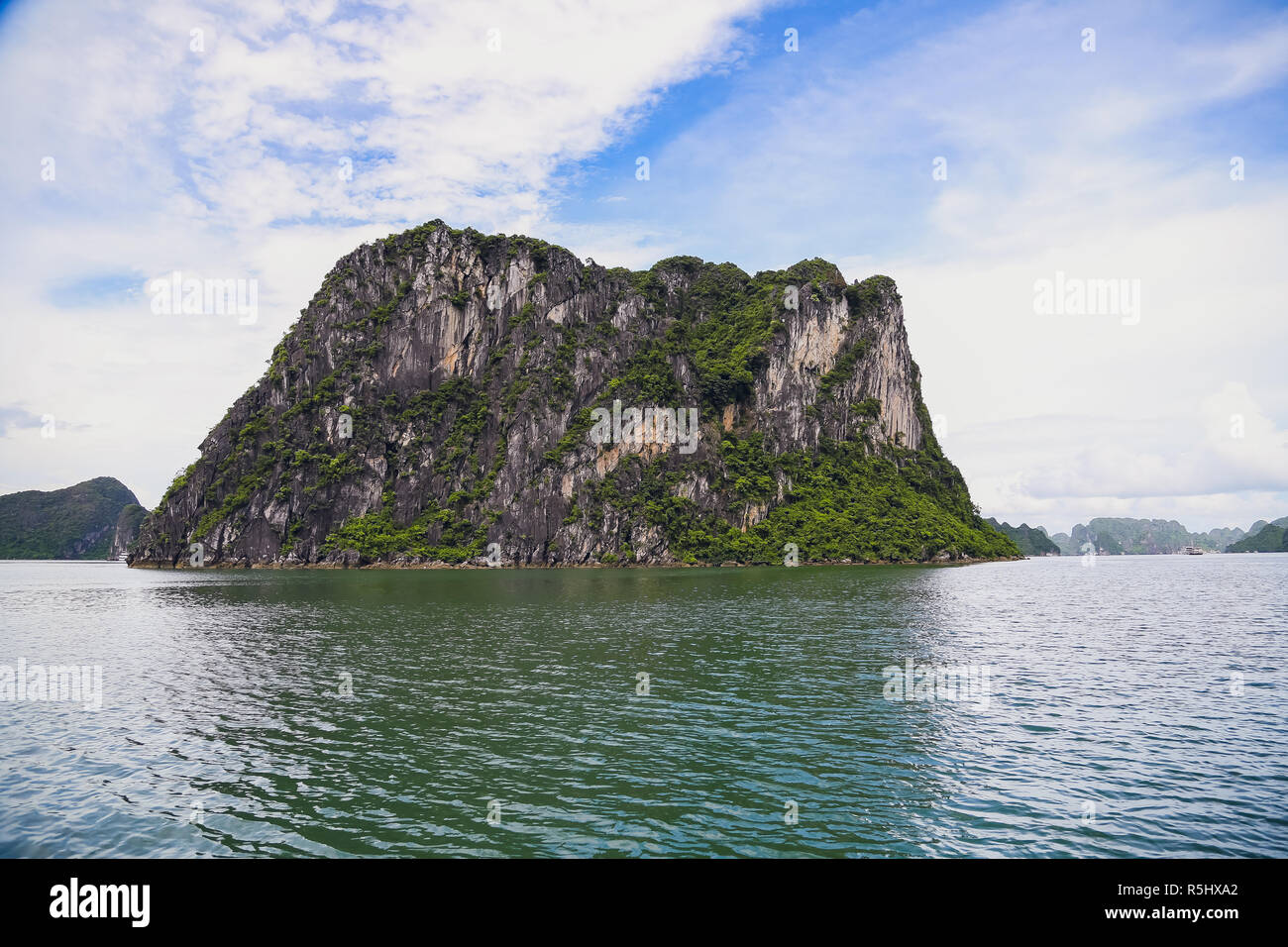 Azure water of the Ha Long Bay at the Gulf of Tonkin of the South China ...