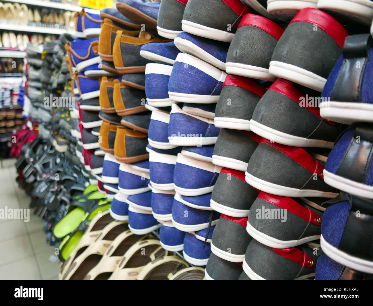 Close up shoes on shelves hi-res stock photography and images - Alamy