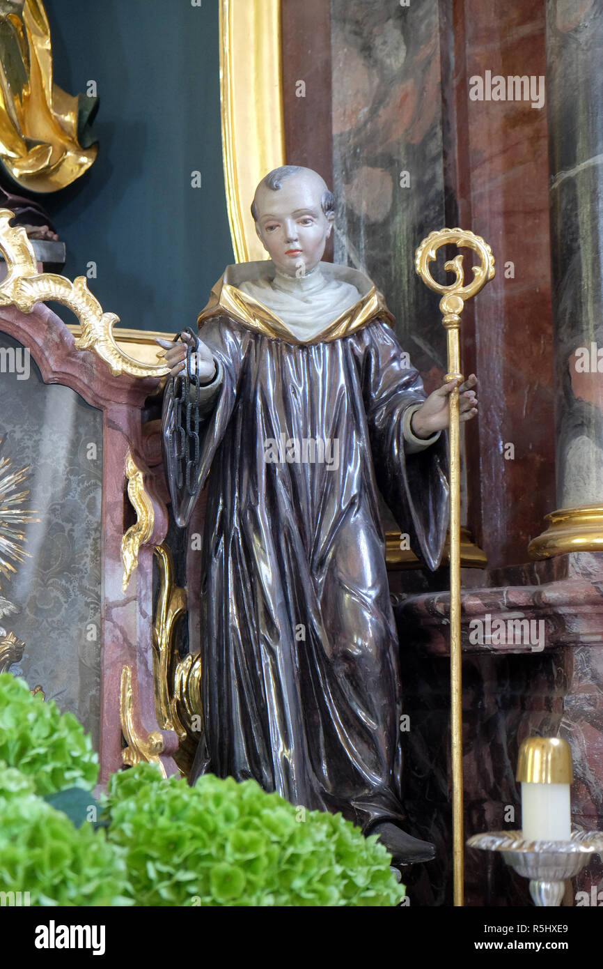 Statue of Saint on the Saint Joseph altar in the Saint Lawrence church ...