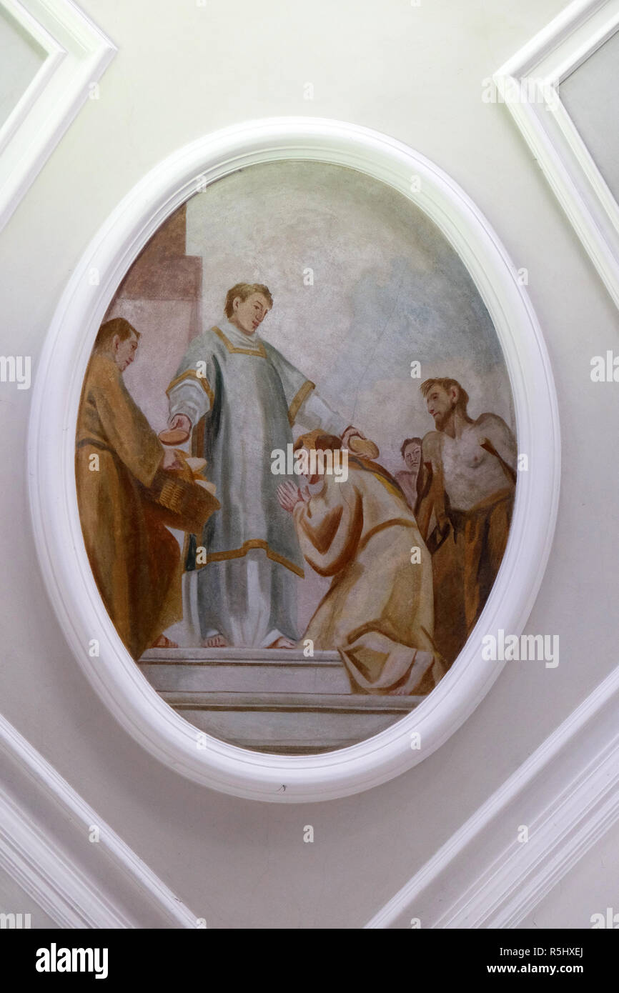 Scenes from the life of the Saint Lawrence, ceiling fresco in the Saint ...