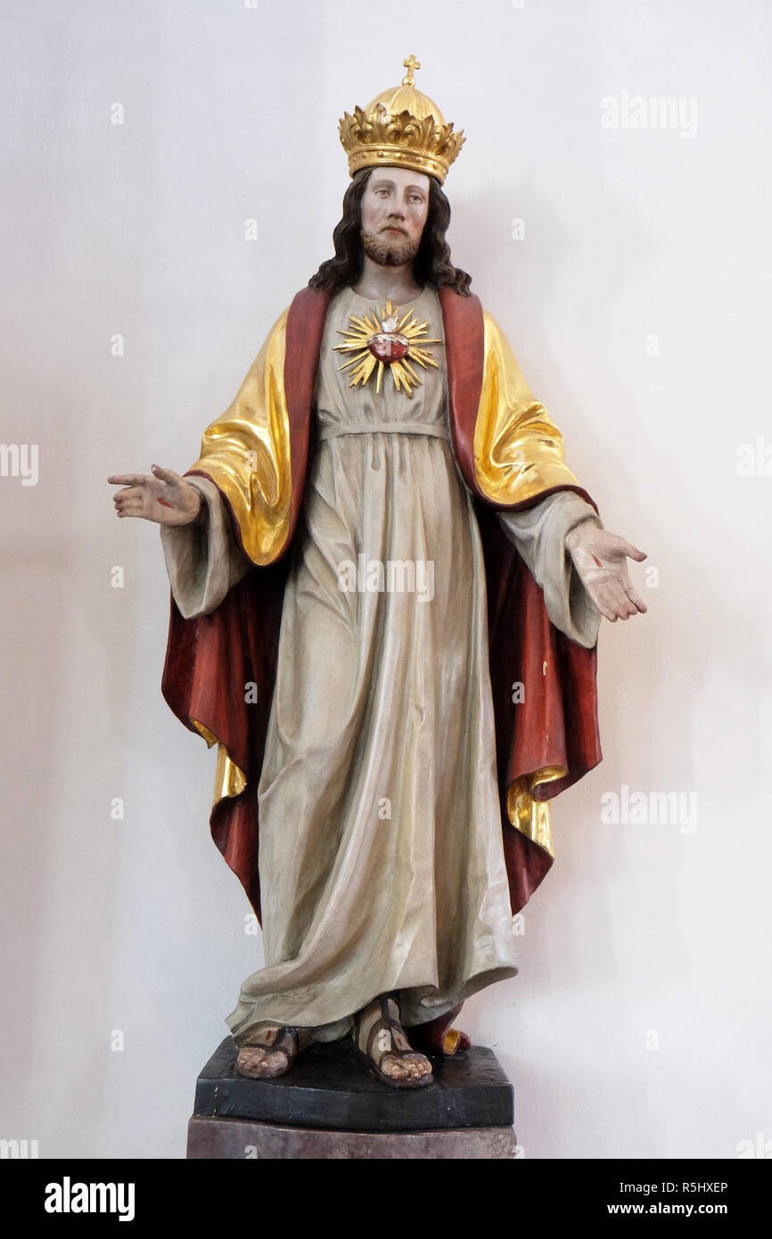 Sacred Heart of Jesus, statue in the Saint Lawrence church in ...