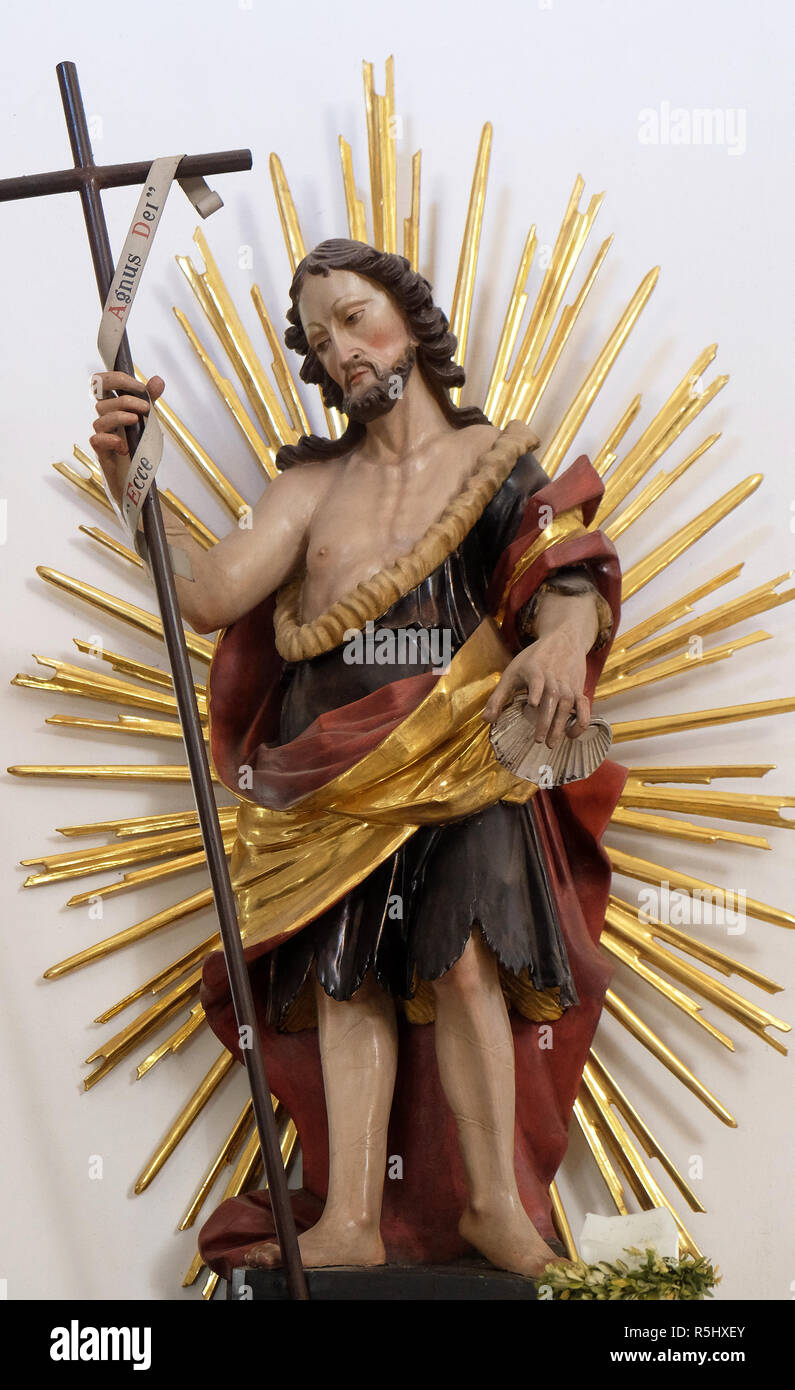 Saint John the Baptist statue in the Saint Lawrence church in ...