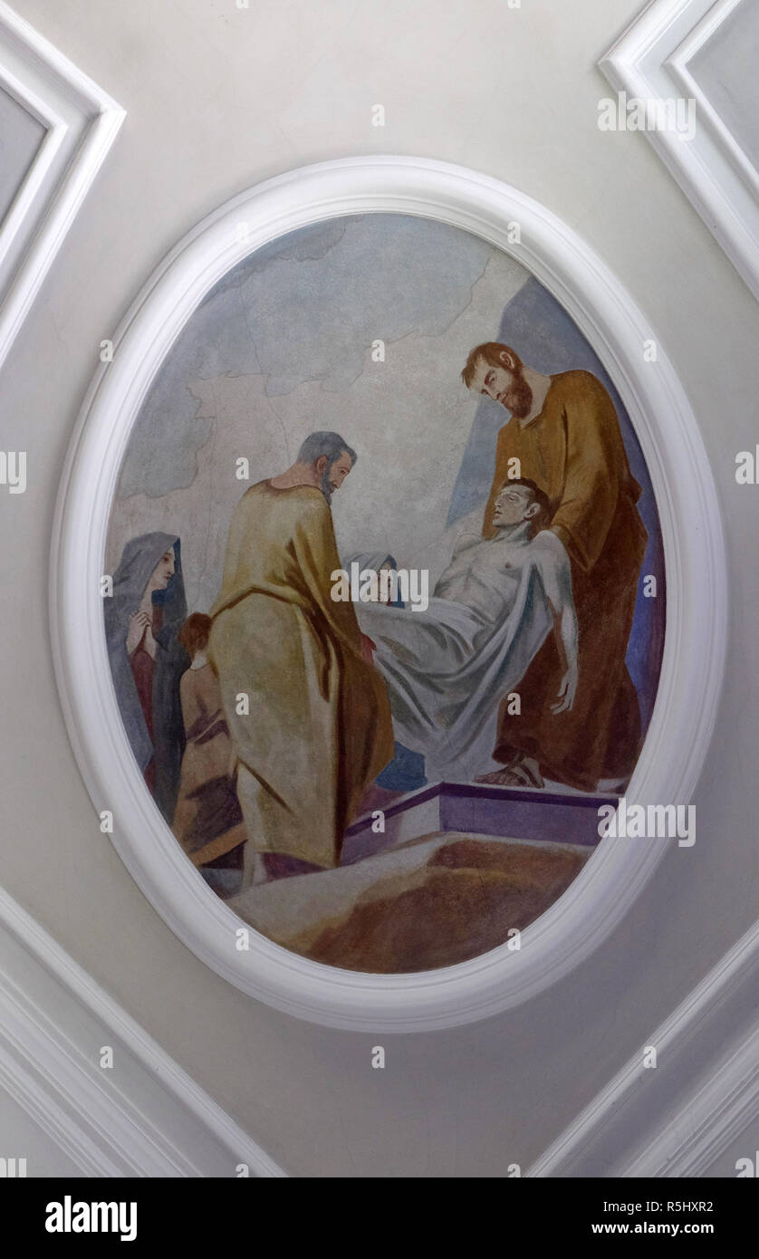 Scenes from the life of the Saint Lawrence, ceiling fresco in the Saint ...