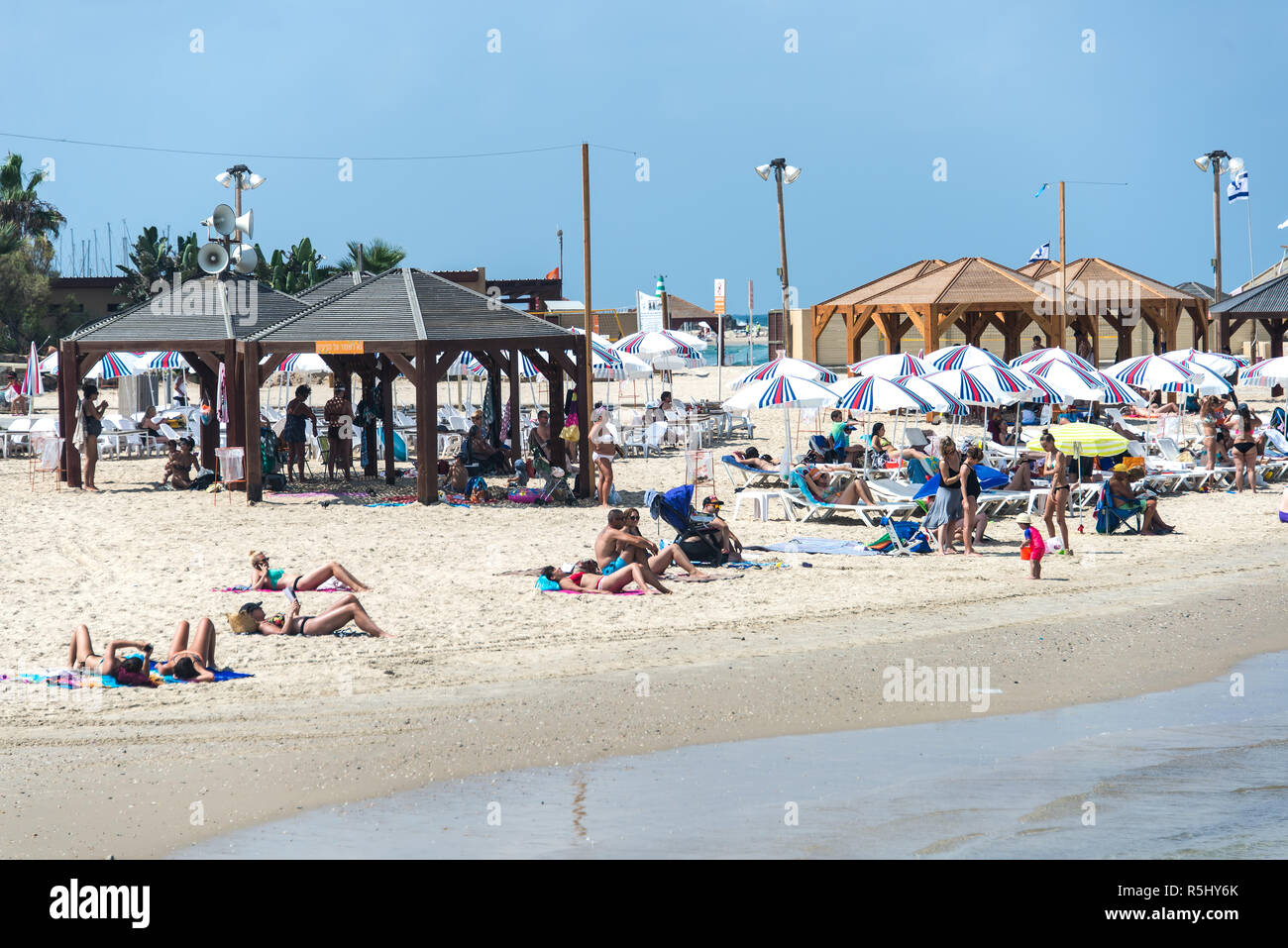Summer Beach scene in Tel Aviv, Israel Stock Photo - Alamy