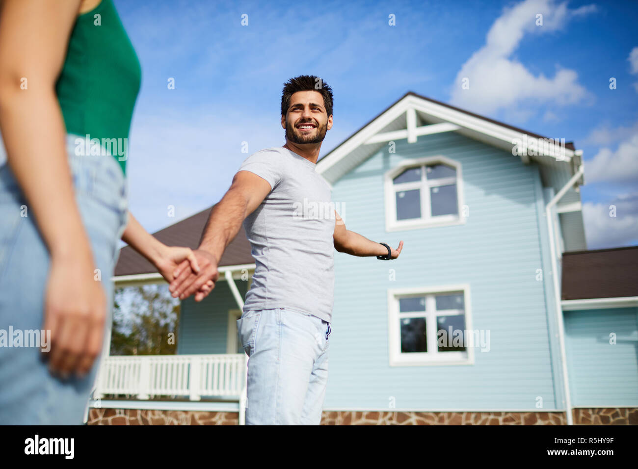 Let us see our new house Stock Photo - Alamy