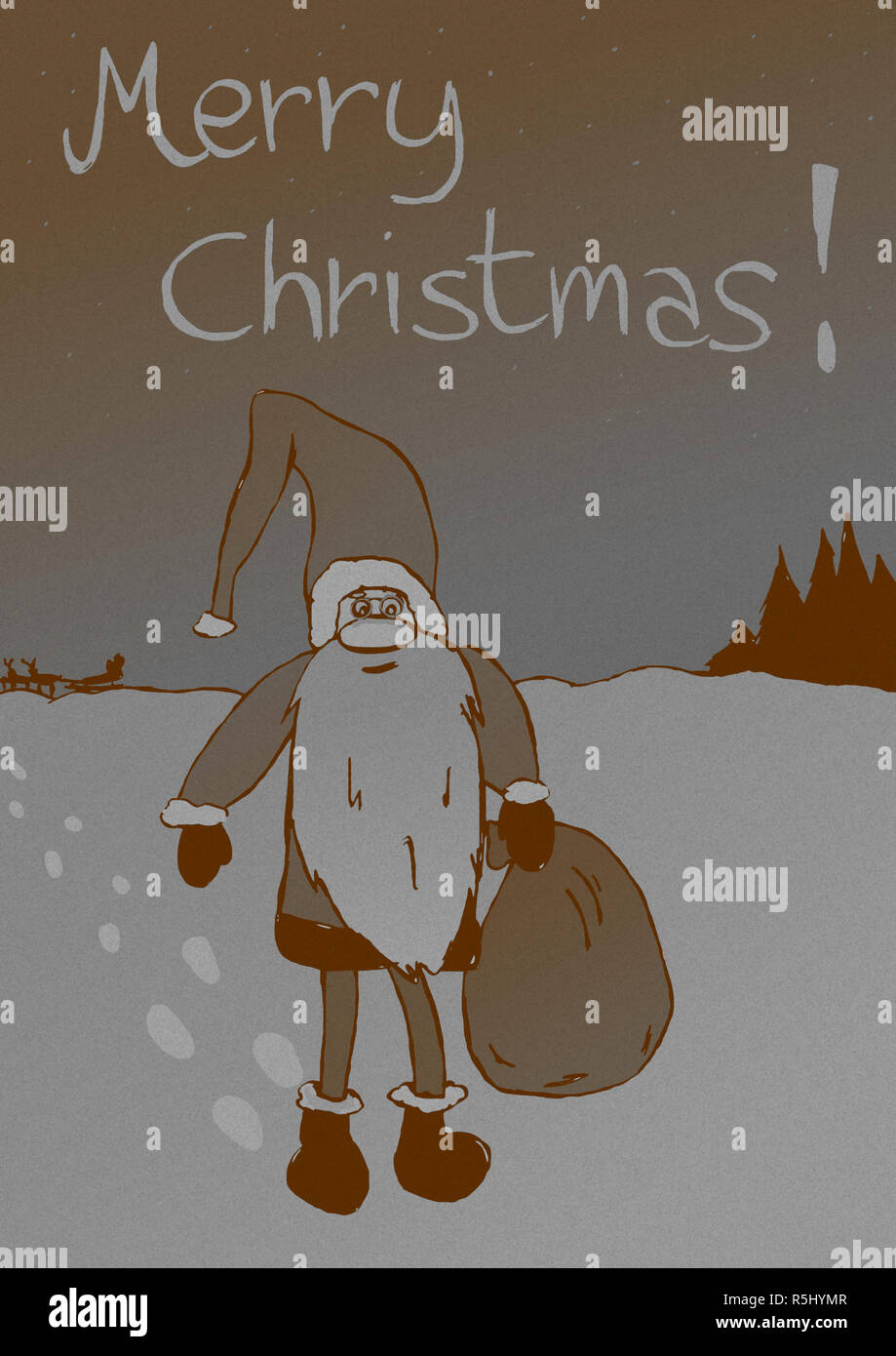 Busy Santa Claus vintage Stock Photo - Alamy