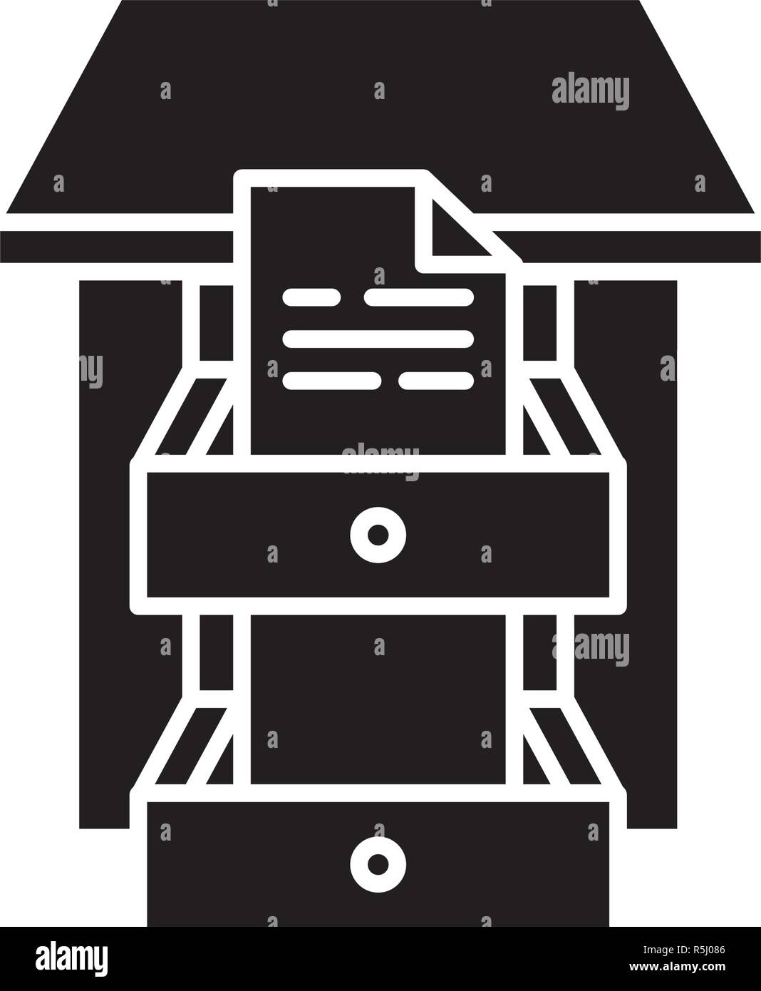 Data archive black icon, concept vector sign on isolated background ...