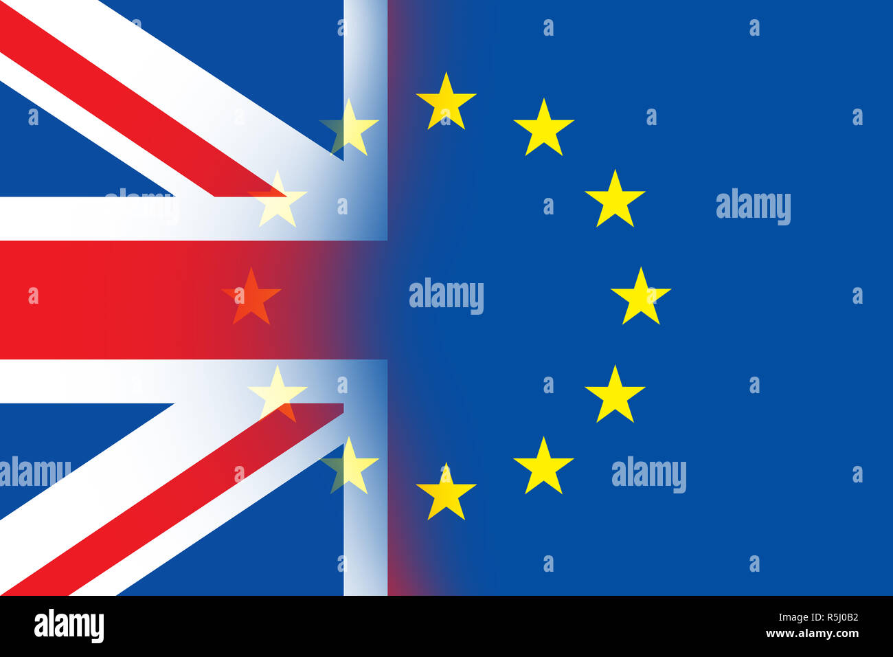 Flags of the United Kingdom and the European Union Stock Photo - Alamy