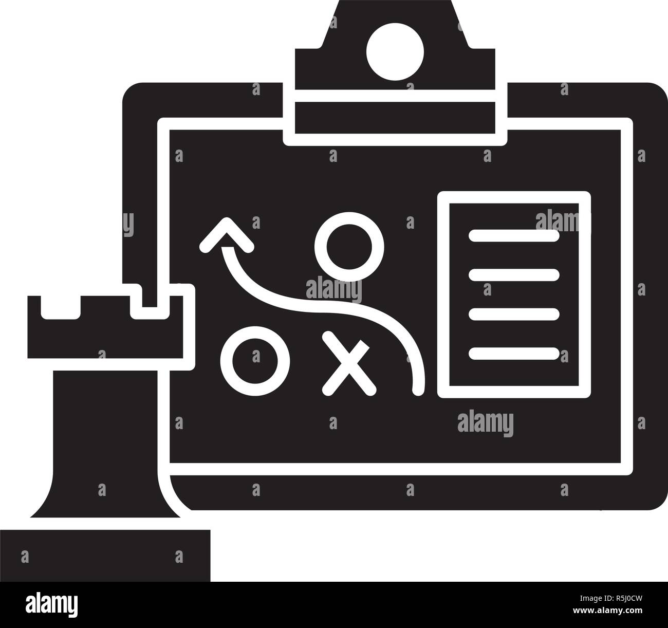 Business tactics black icon, vector sign on isolated background ...