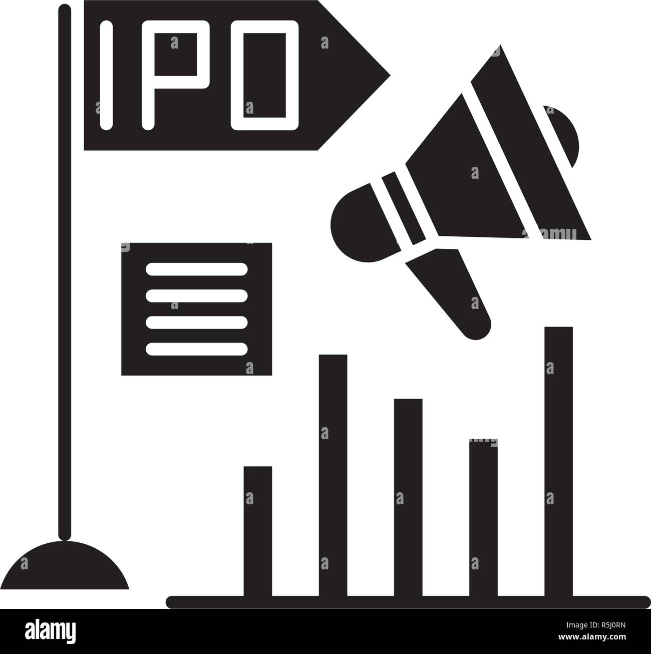 Initial public offering black icon, vector sign on isolated background ... Initial public offering black icon, vector sign on isolated background ...