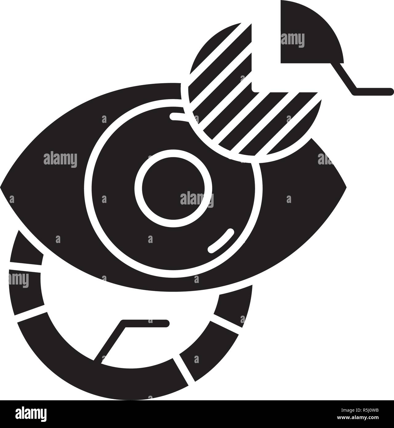 Managing Data Black Icon Vector Sign On Isolated Background Managing