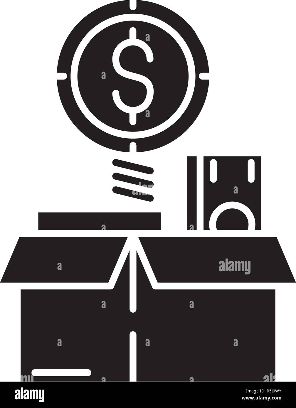 Financial wealth black icon, vector sign on isolated background ...