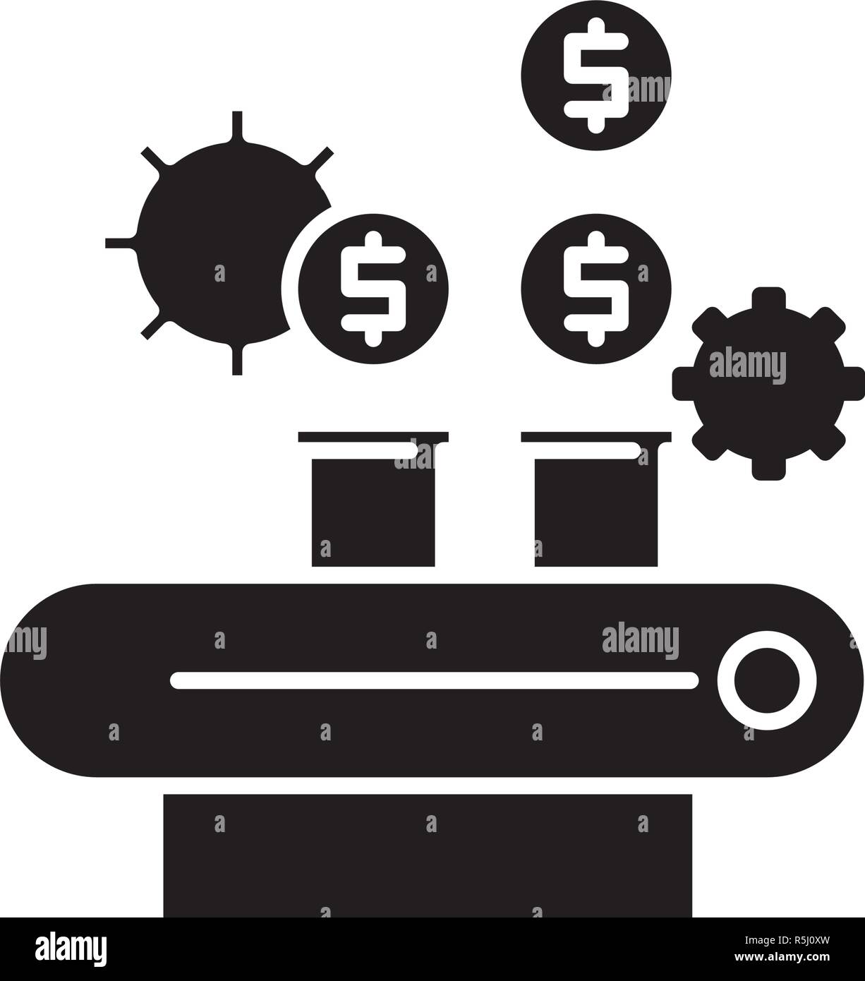 Money management black icon, vector sign on isolated background. Money ...