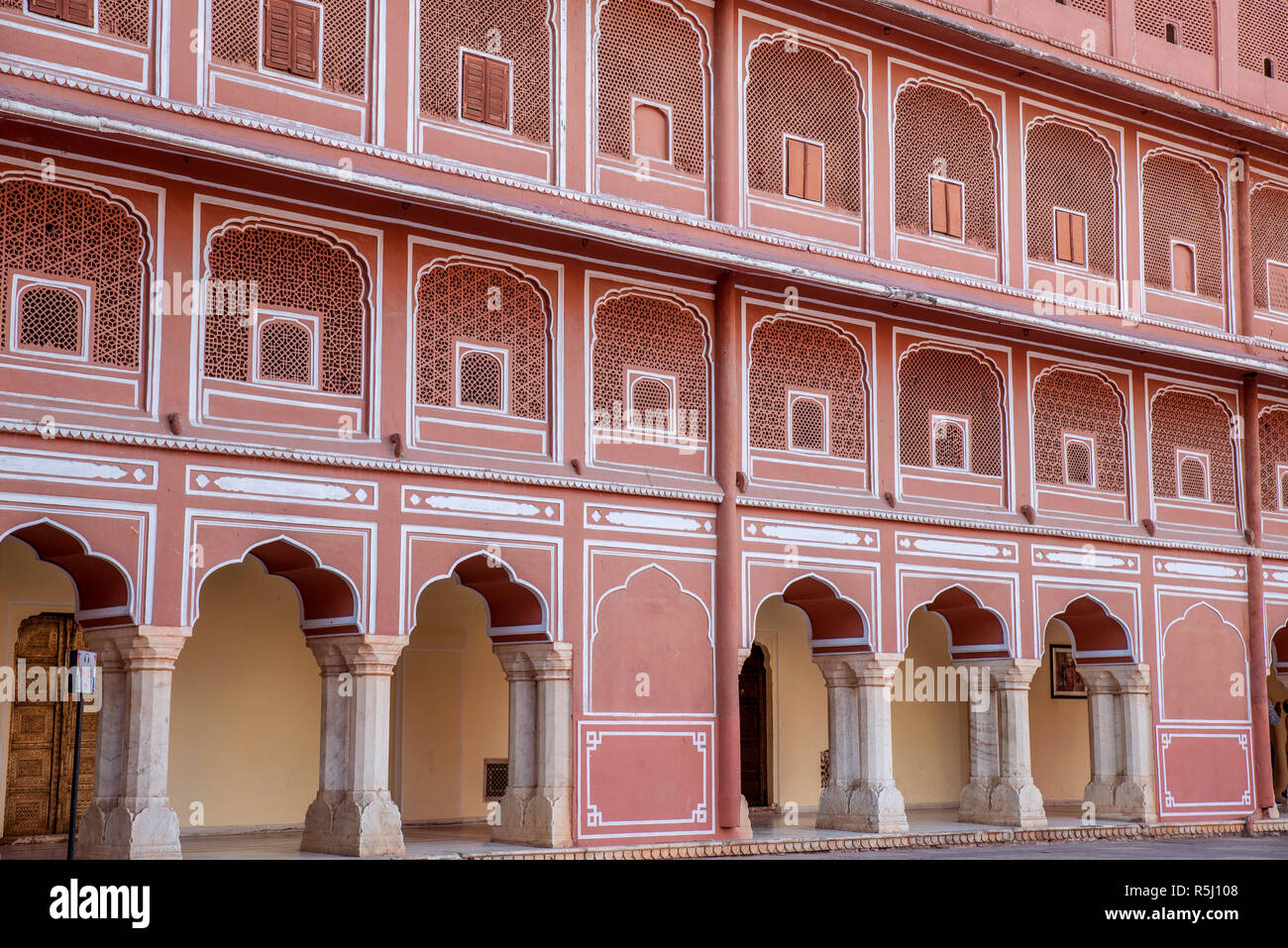 Chandra Mahal, building, City Palace, Jaipur, Rajasthan, India Stock ...