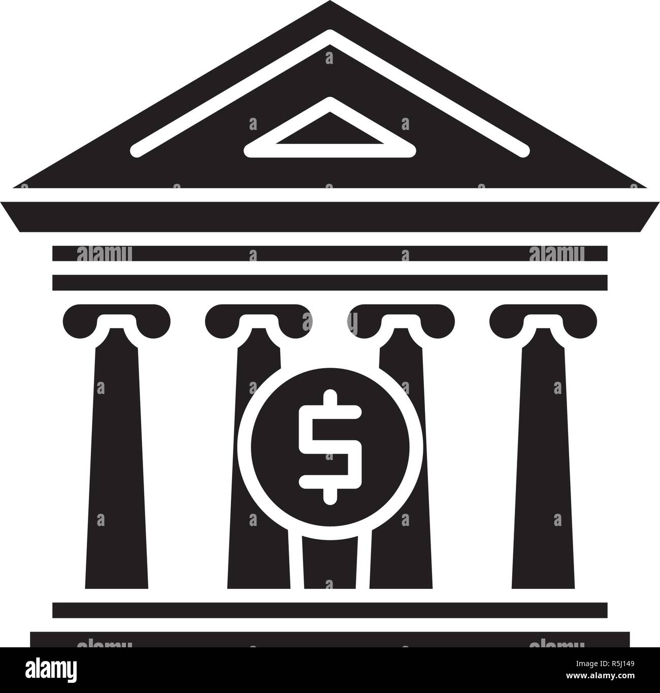 Financial organization black icon, vector sign on isolated background ...