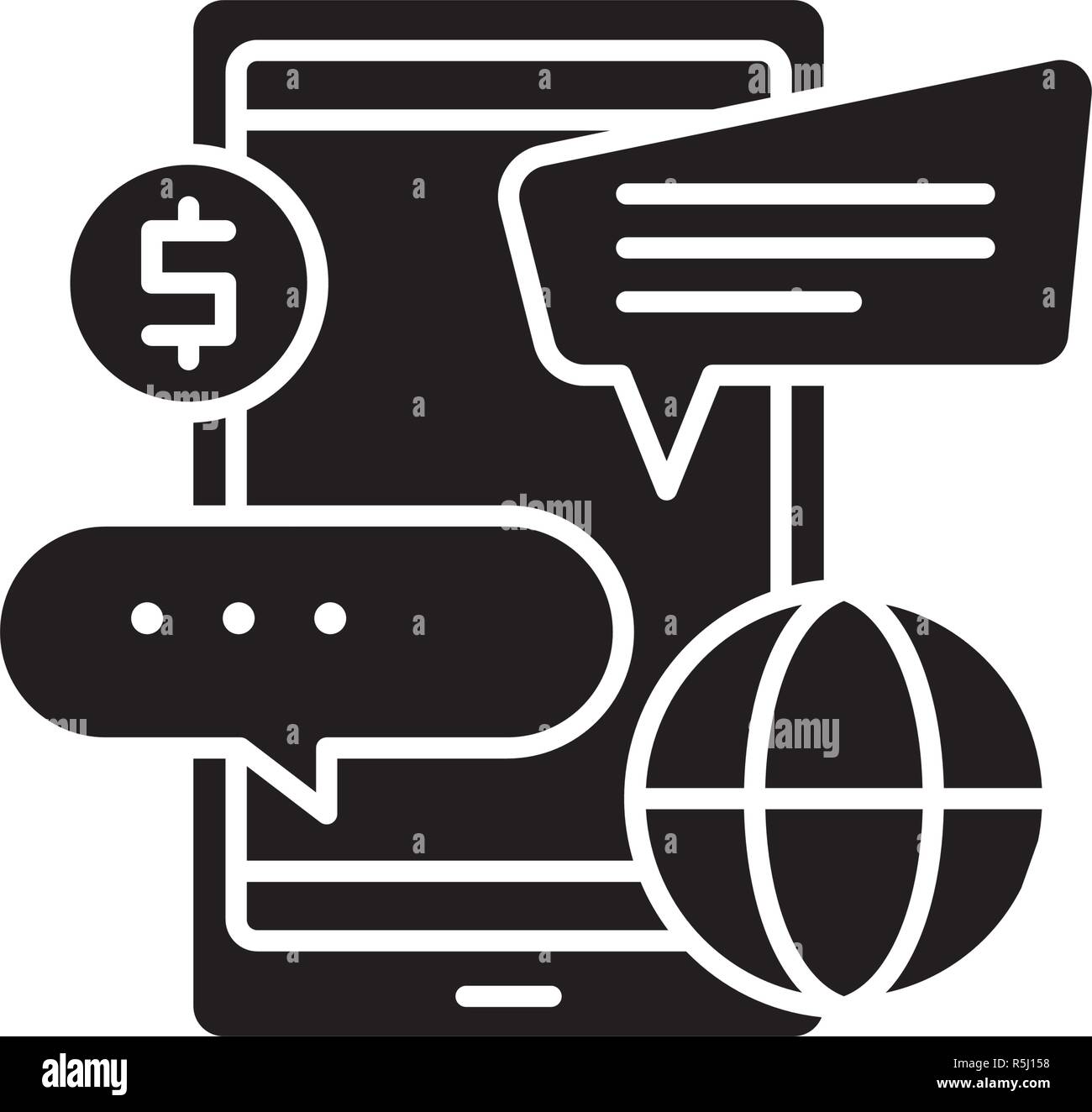 Online banking services black icon, vector sign on isolated background ...