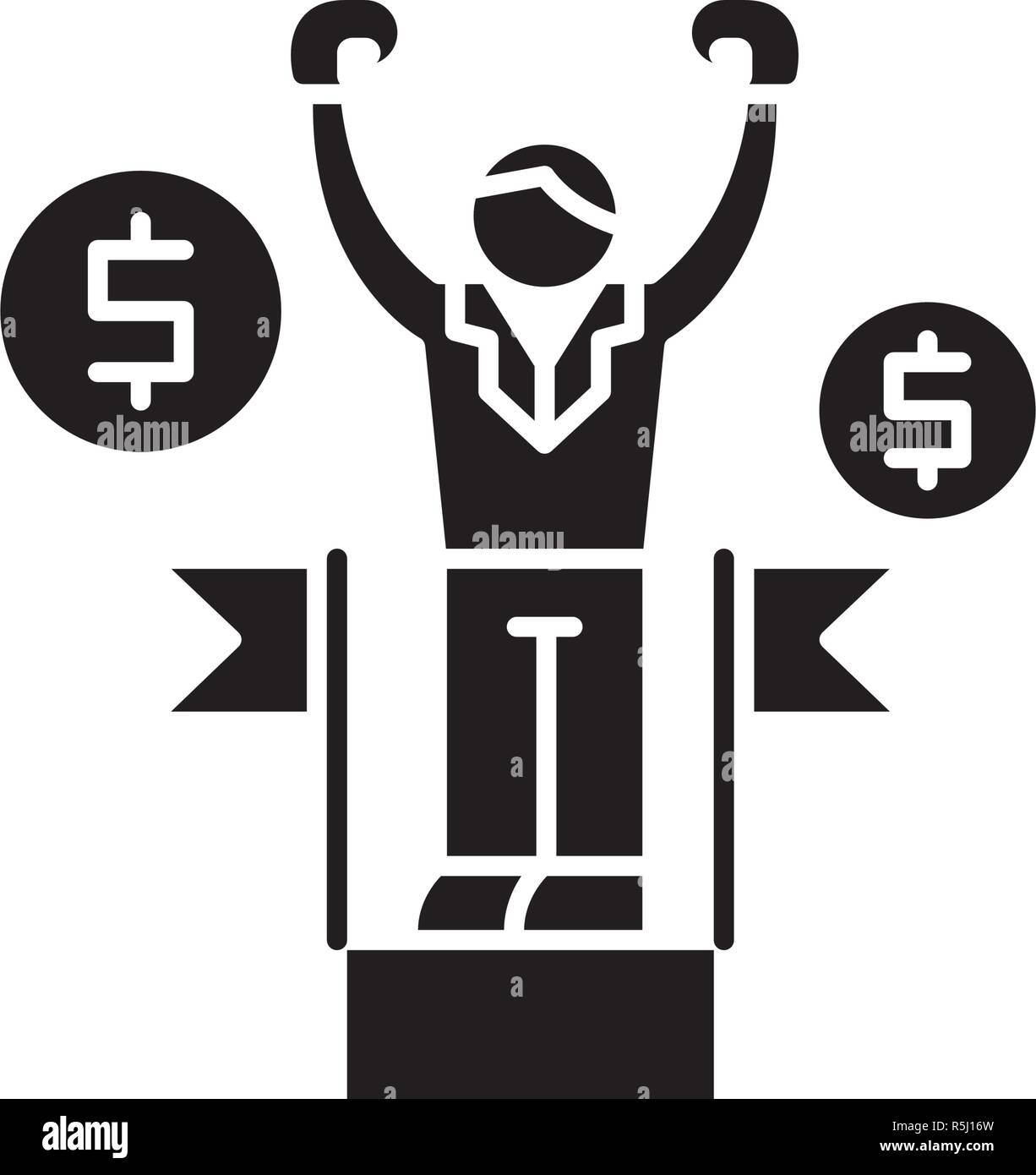 Business leadership black icon, vector sign on isolated background ...