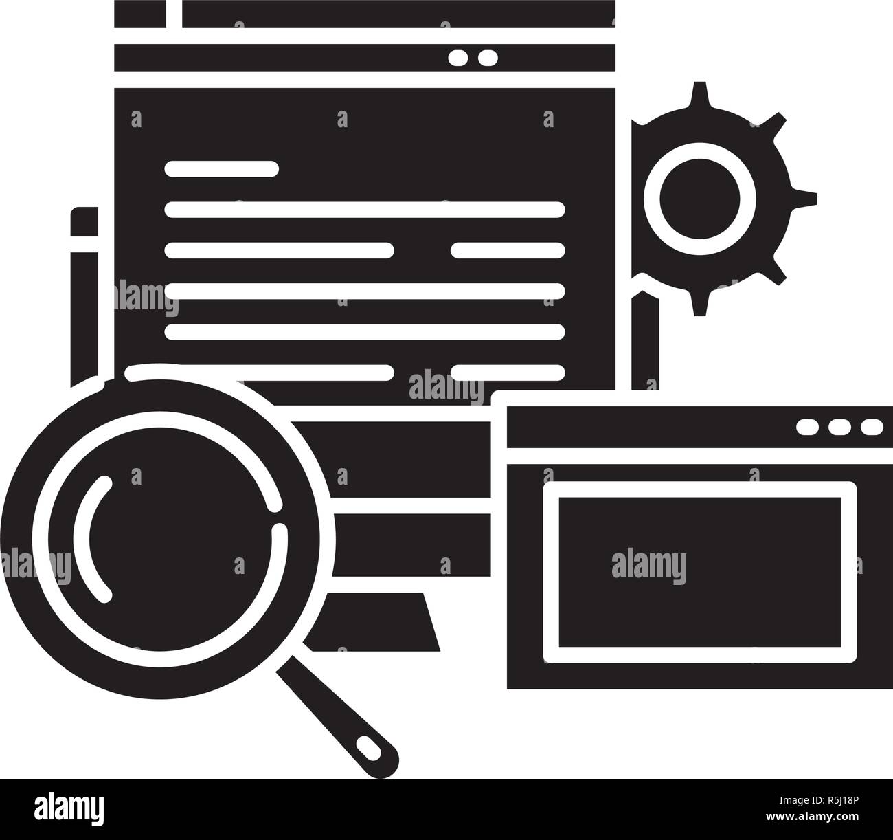 Website development black icon, vector sign on isolated background ...