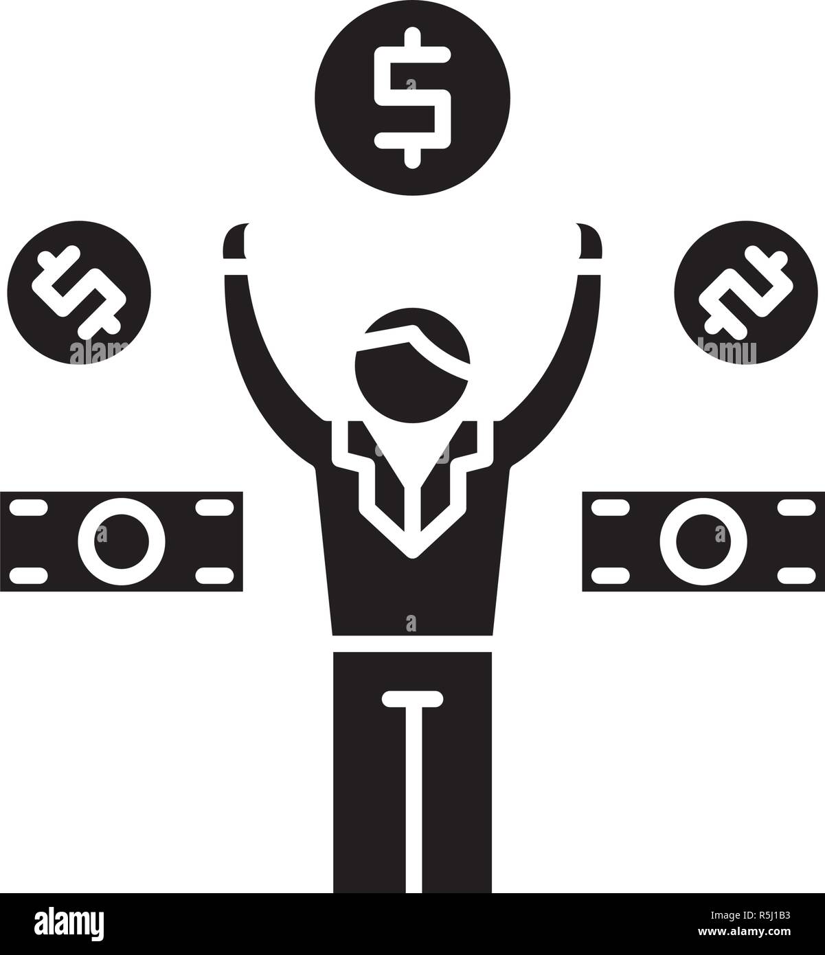 Salary payment black icon, vector sign on isolated background. Salary ...