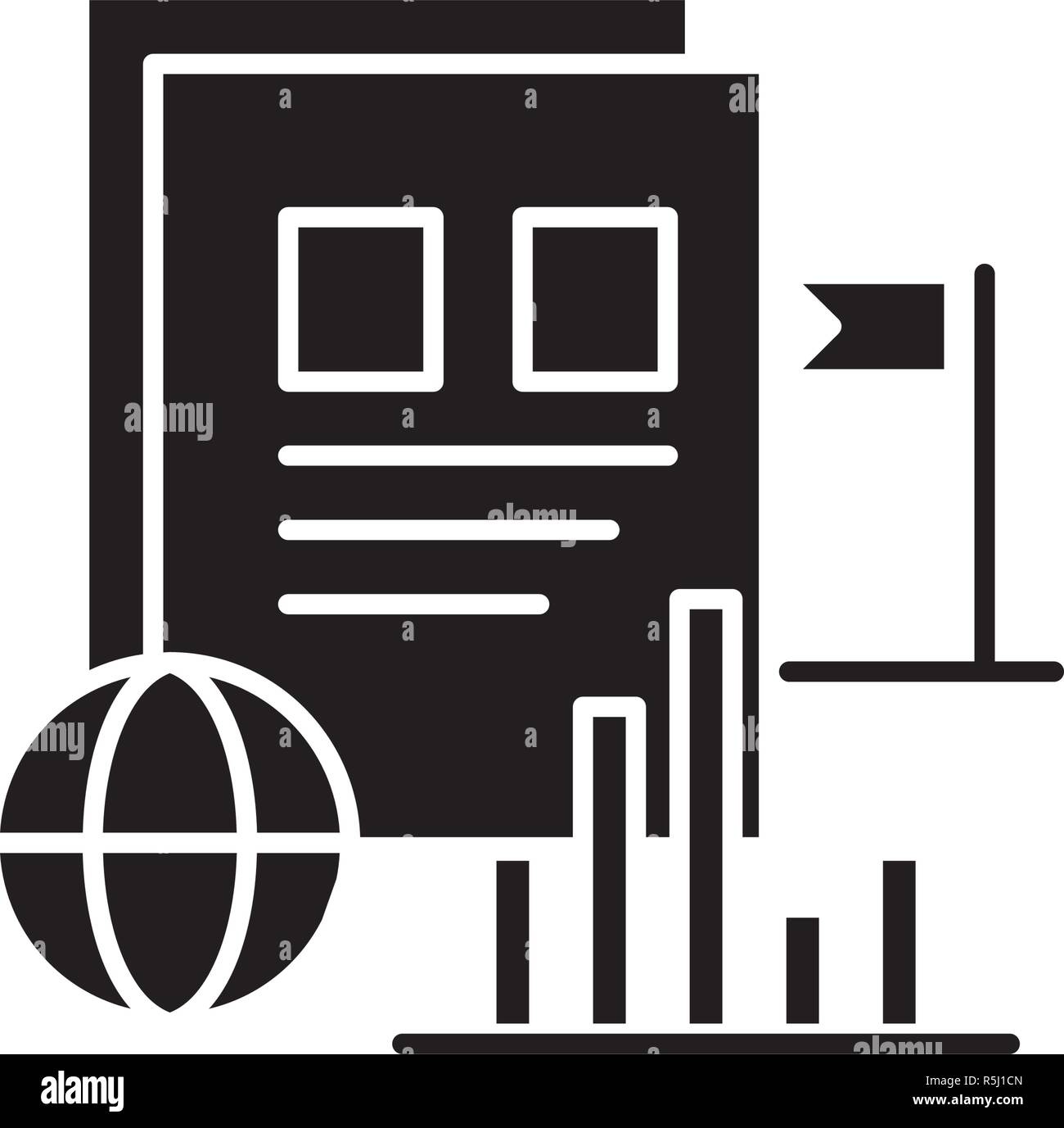 Mission success black icon, vector sign on isolated background. Mission ...