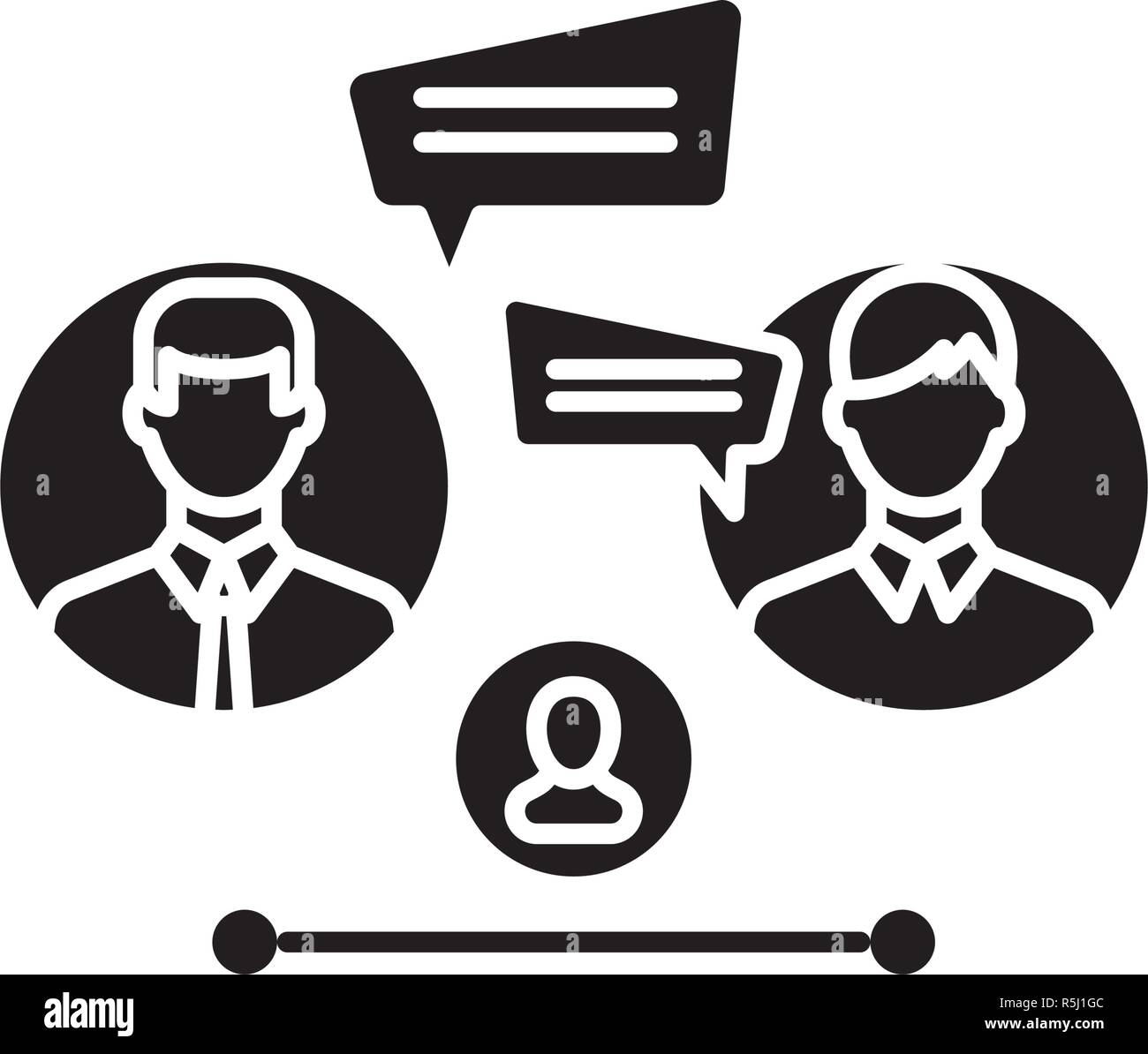 Business consultation black icon, vector sign on isolated background ...