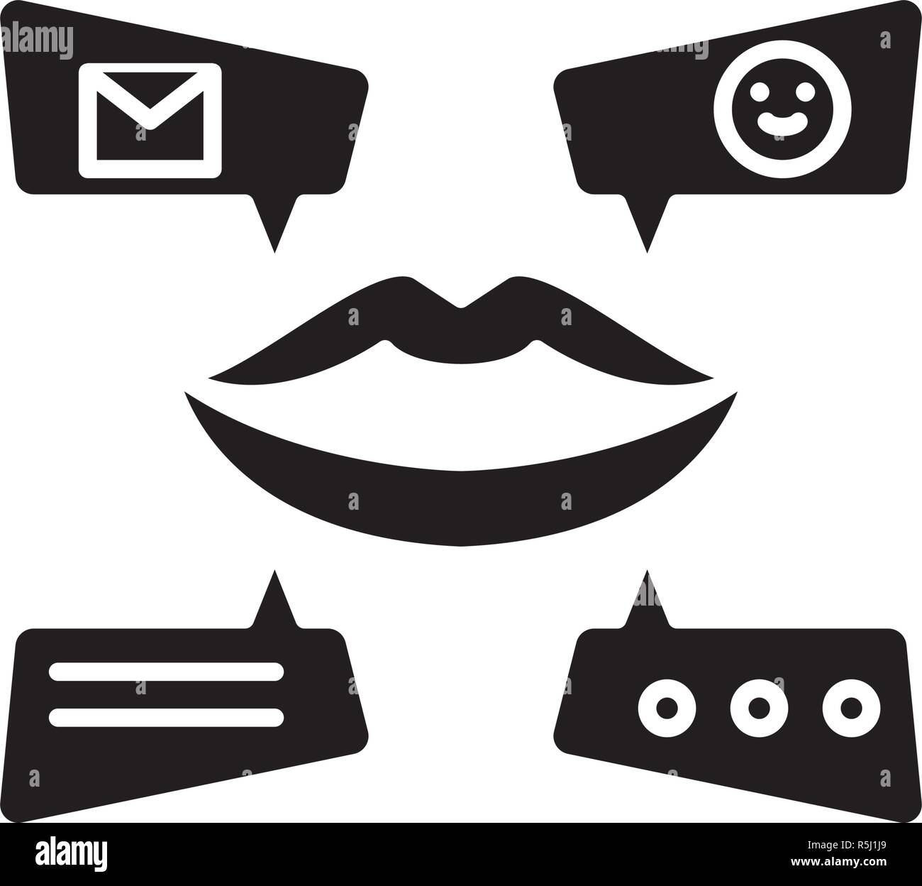 Viral marketing campaign black icon, vector sign on isolated background ...