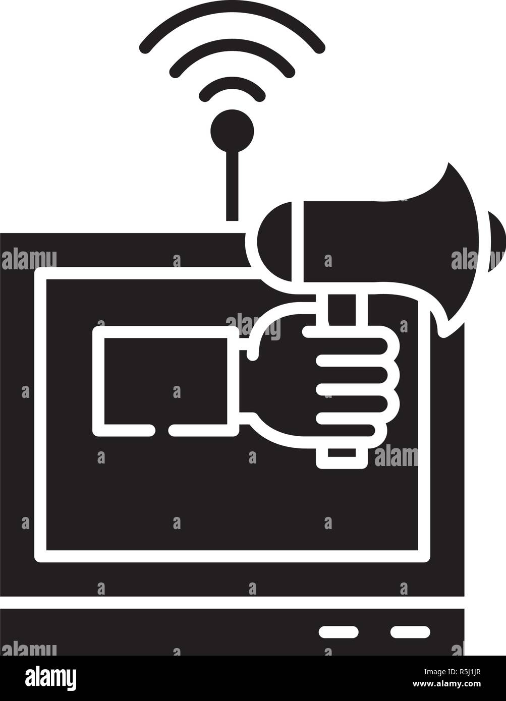 Video ads black icon, vector sign on isolated background. Video ads ...