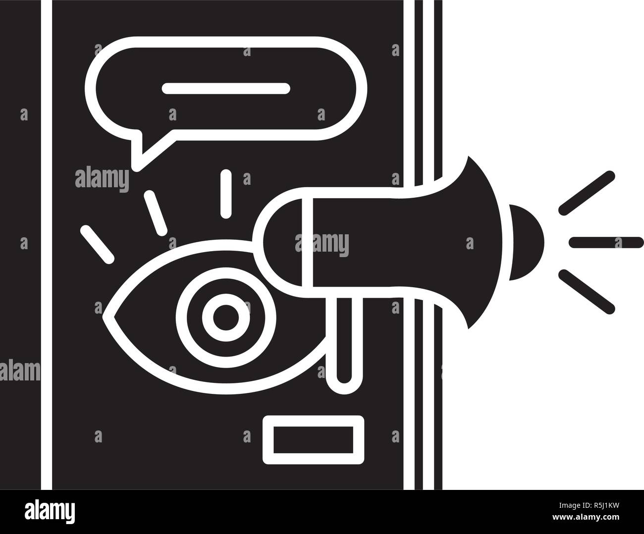 Magazine advertising black icon, vector sign on isolated background ...