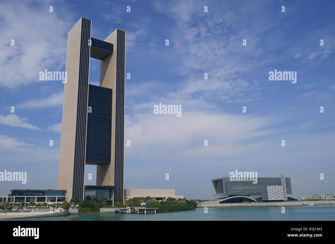Four Seasons Hotel, with the Arcapita Building and East Park Mosque in ...
