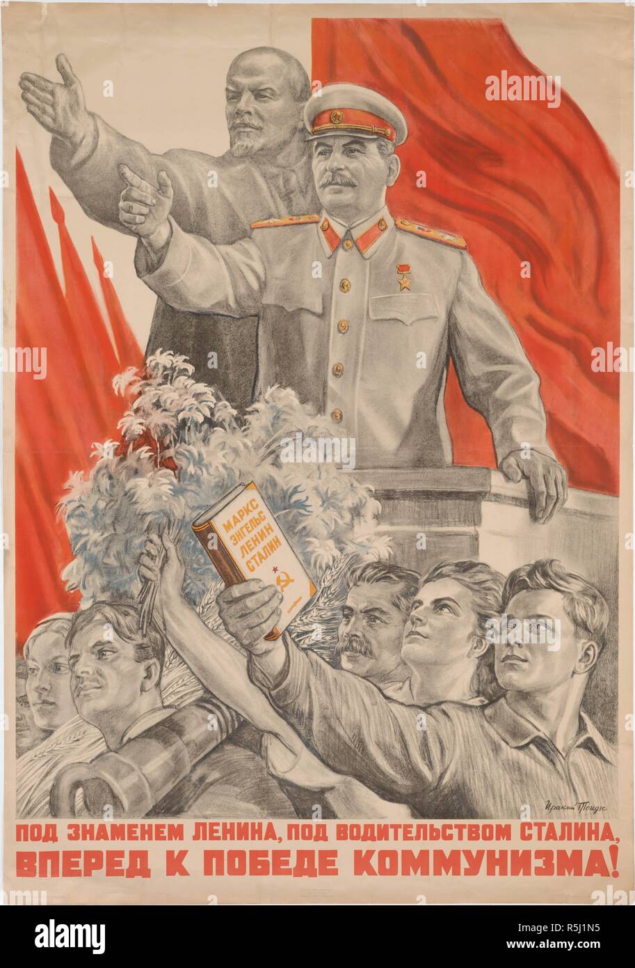 Soviet Propaganda Poster Stalin Lenin High Resolution Stock Photography ...