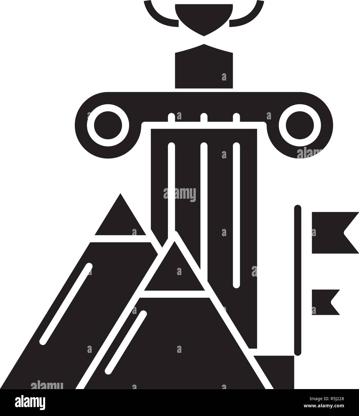 Awards ceremony black icon, vector sign on isolated background. Awards ...