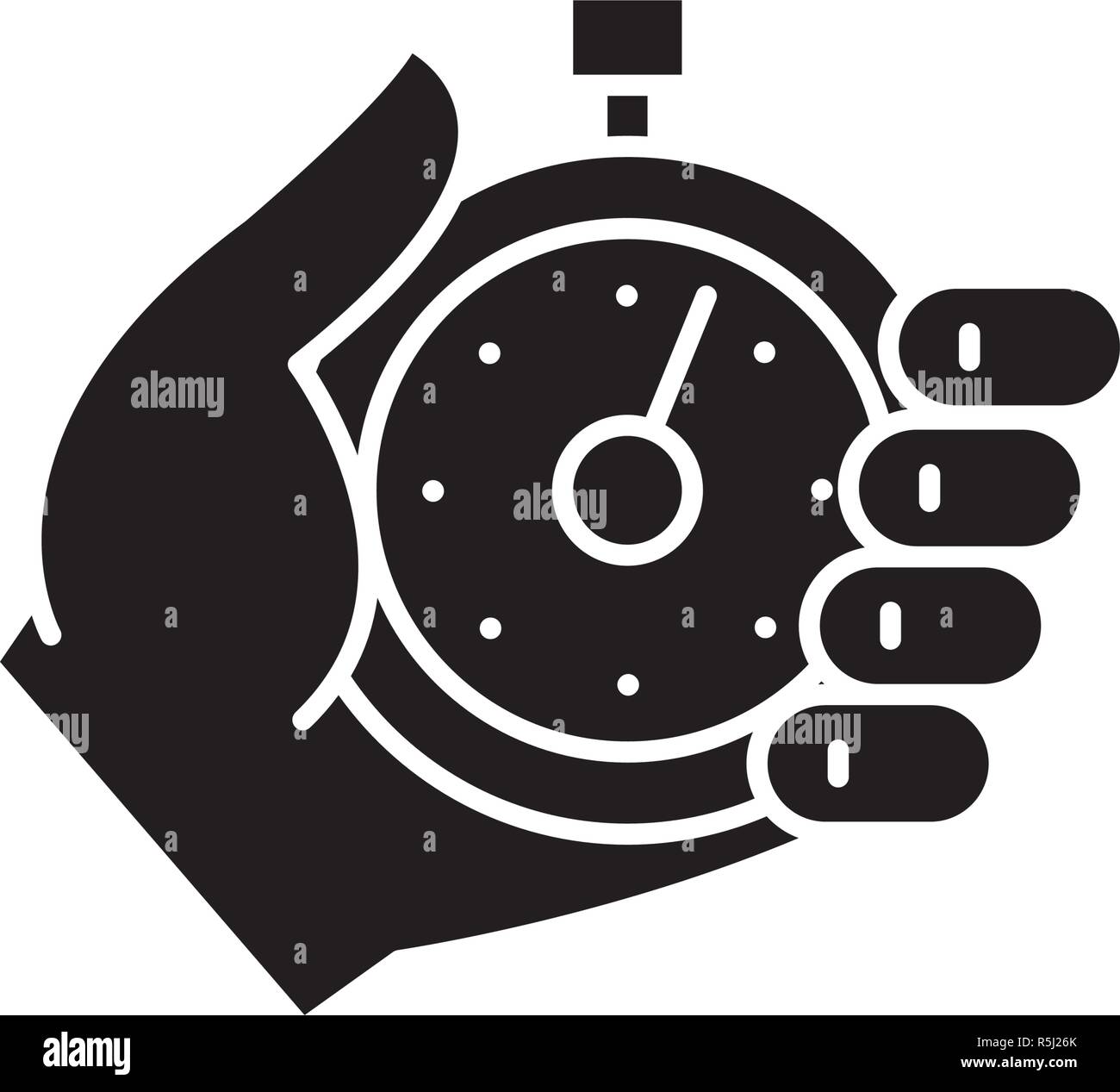 Business controlling black icon, vector sign on isolated background ...