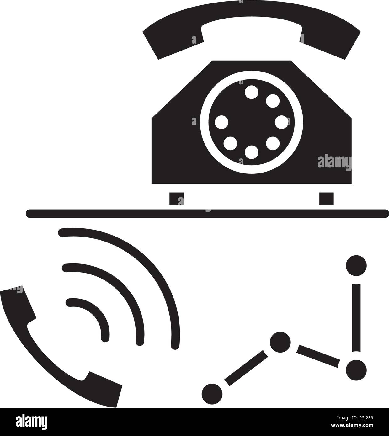 Call center office black icon, vector sign on isolated background. Call ...