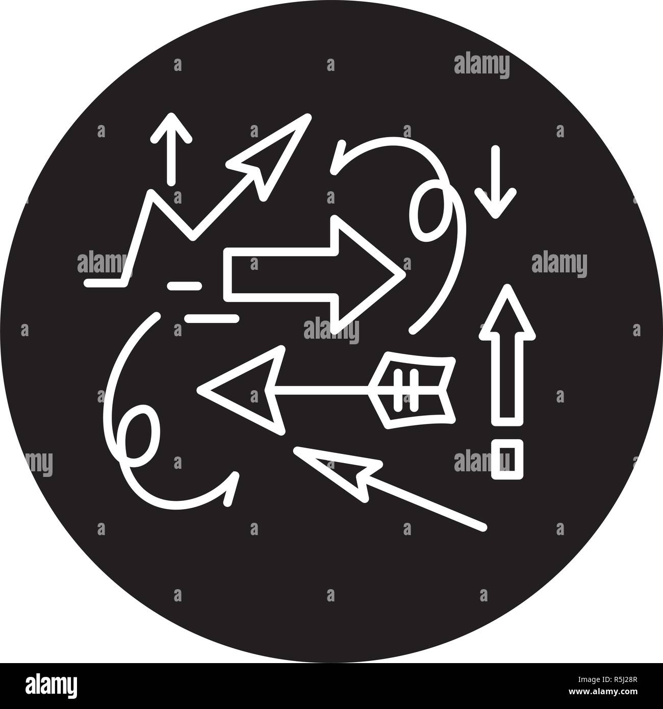 Chaos theory black icon, vector sign on isolated background. Chaos ...