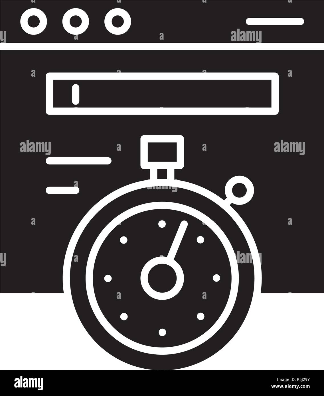 Website speed black icon, vector sign on isolated background. Website ...