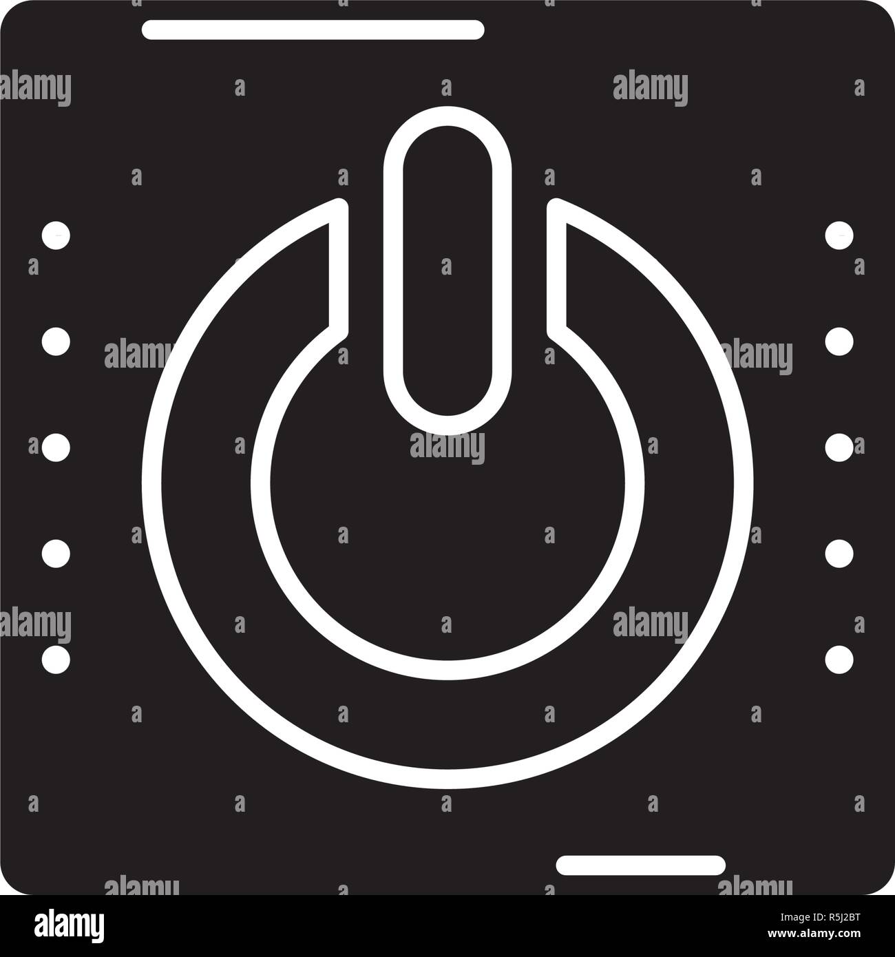 Power button black icon, vector sign on isolated background. Power ...
