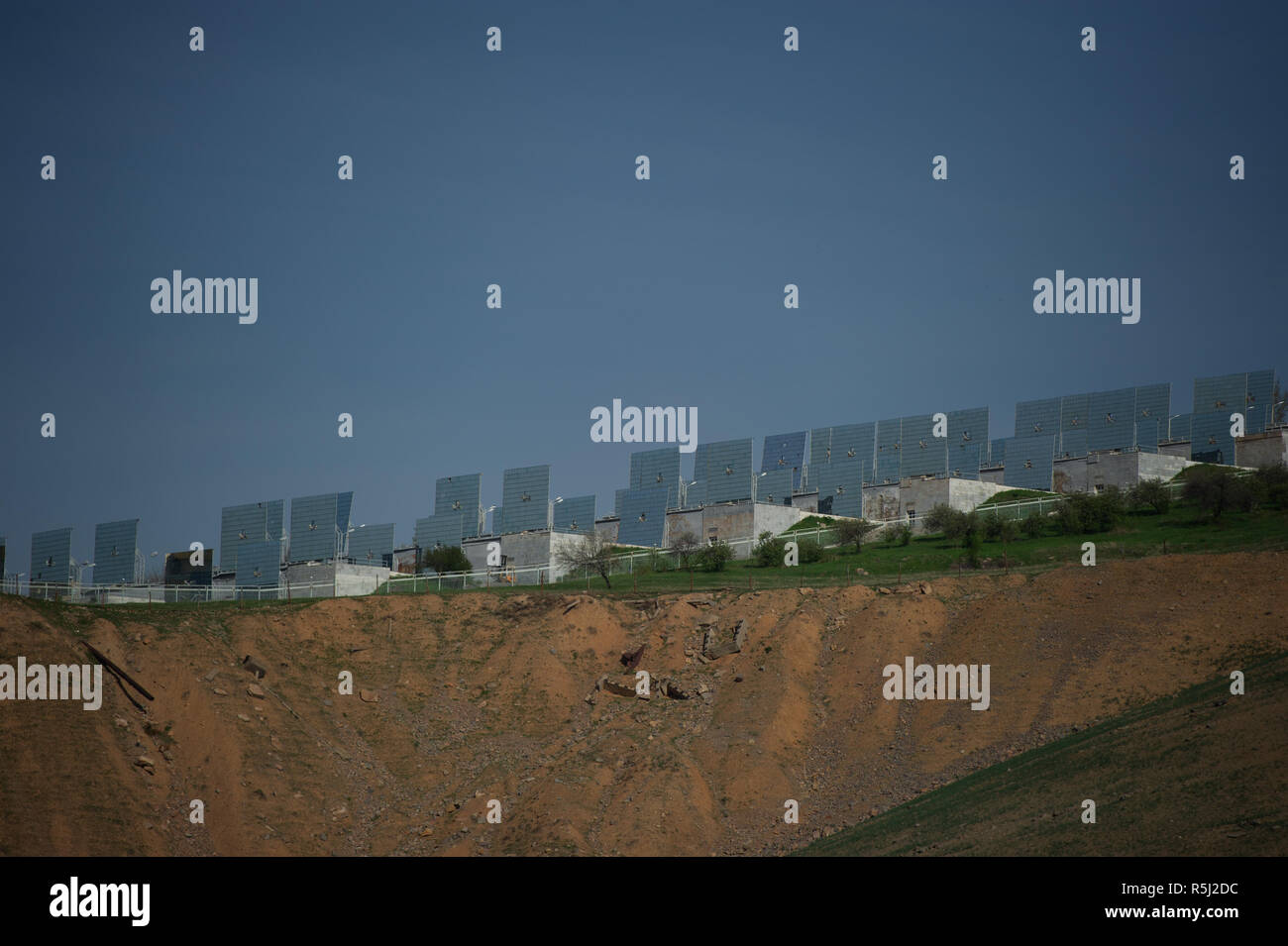 The Soviet-built solar furnace near Parkent, Uzbekistan is still used ...