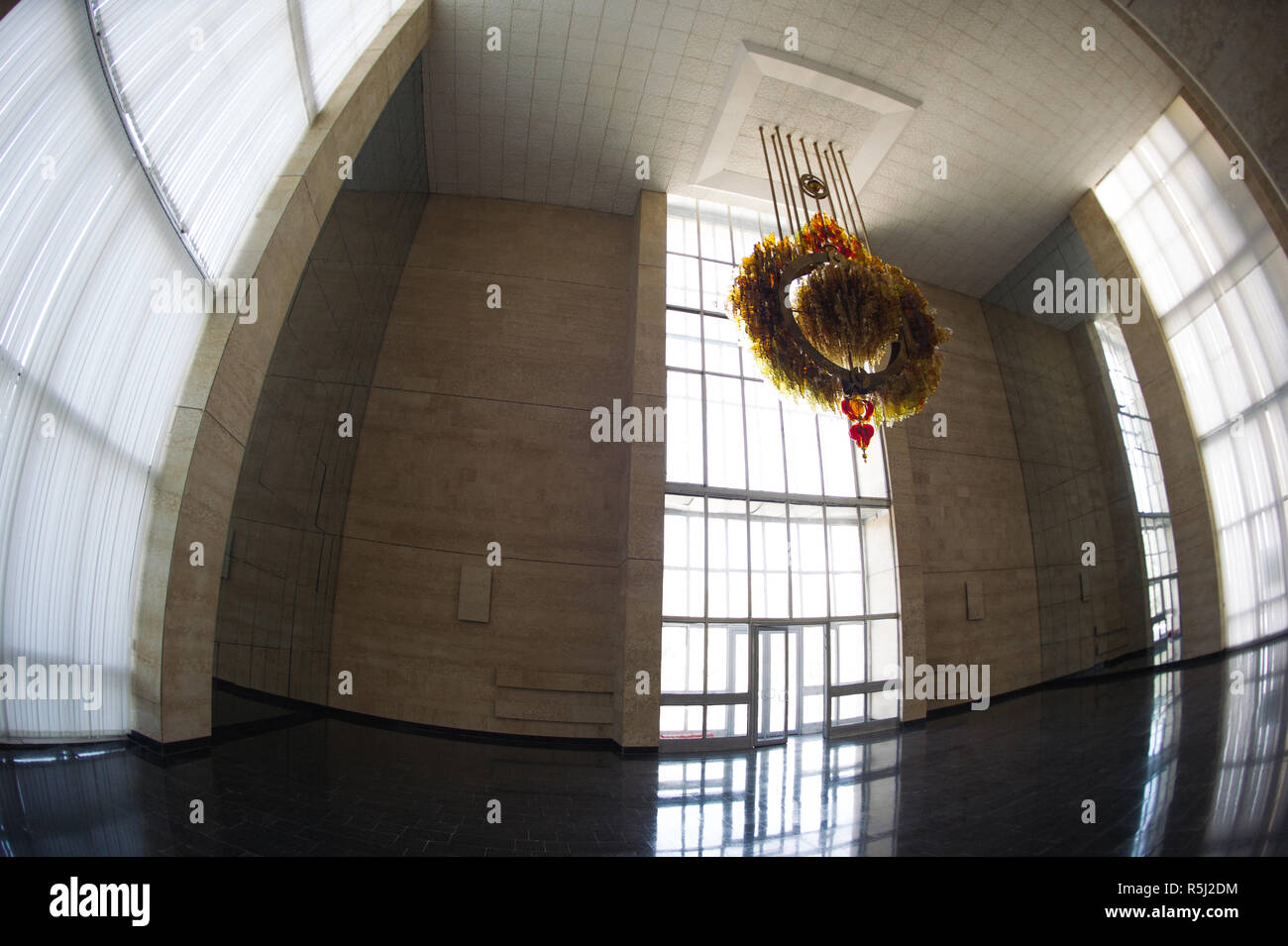 The Soviet-built solar furnace near Parkent, Uzbekistan is still used ...