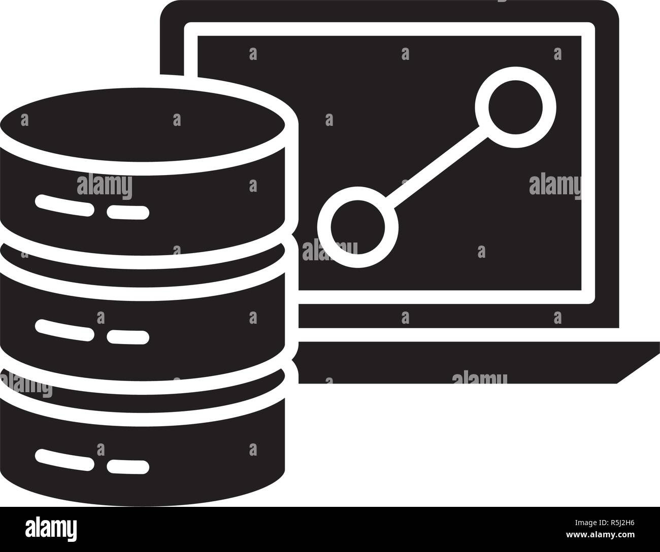 Big Data Framework Black Icon Vector Sign On Isolated Background Big