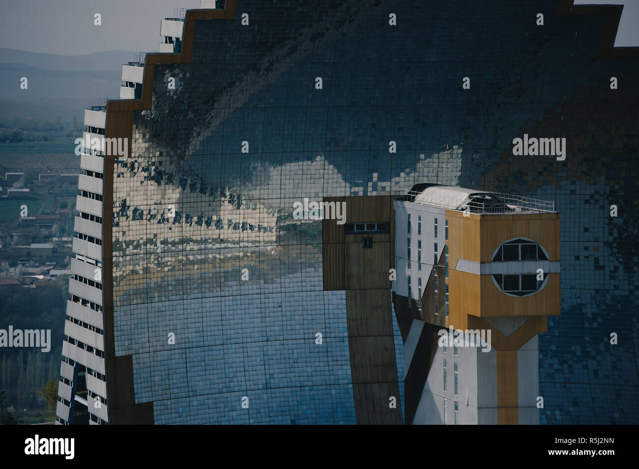 The Soviet-built solar furnace near Parkent, Uzbekistan is still used ...