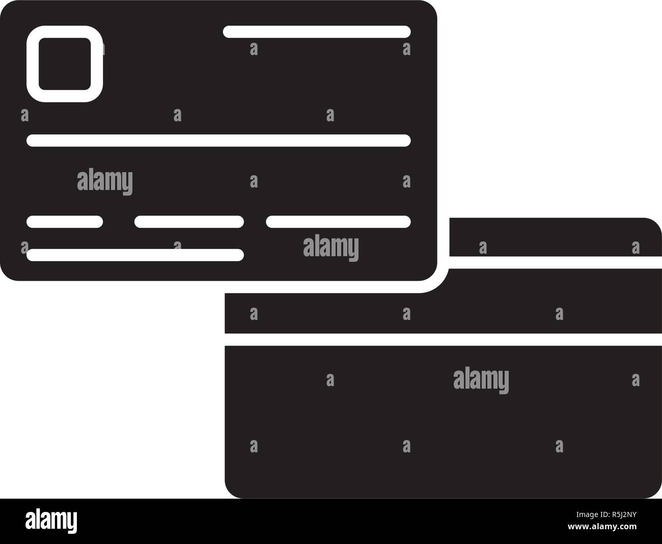 Credit card black icon, vector sign on isolated background. Credit card ...